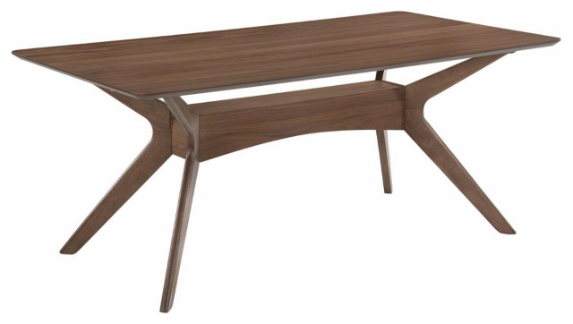 Midcentury Dining Table, Flared Legs & Rectangular Shaped Top With ...