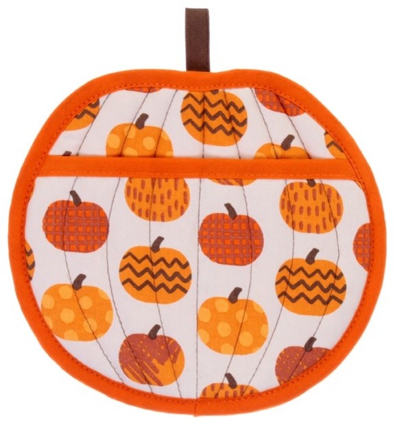 Pumpkin Pot Mitt - Farmhouse - Oven Mitts And Pot Holders - by Ulster ...
