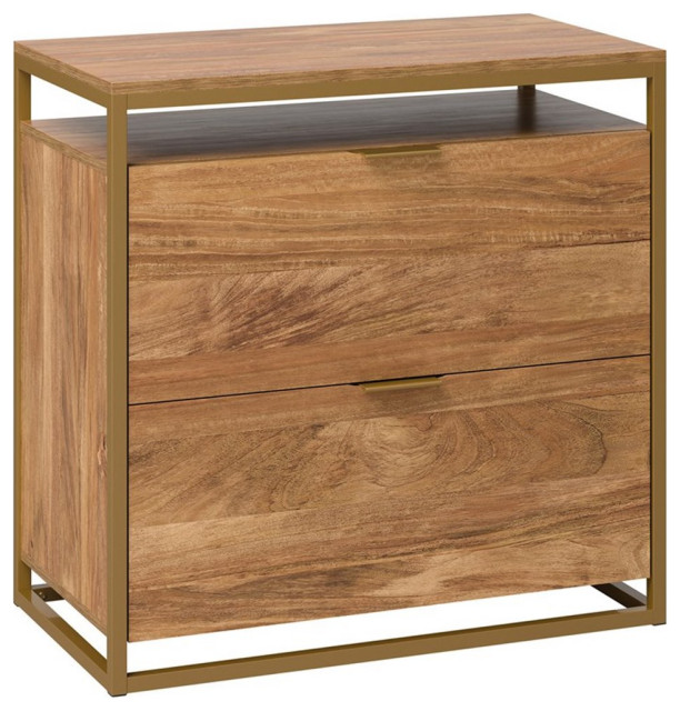 Pemberly Row Engineered Wood File Cabinet in Sindoori Mango/Brown ...