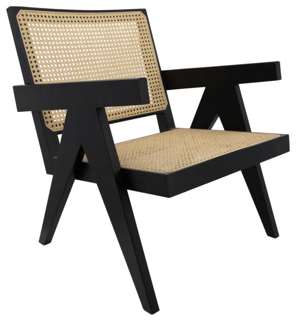 Wood, Cane Back Single Seater Chair, Black, 22x28x28" - Tropical ...
