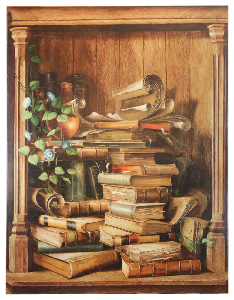 "Vintage Books" Print On Canvas - Contemporary - Prints And Posters ...