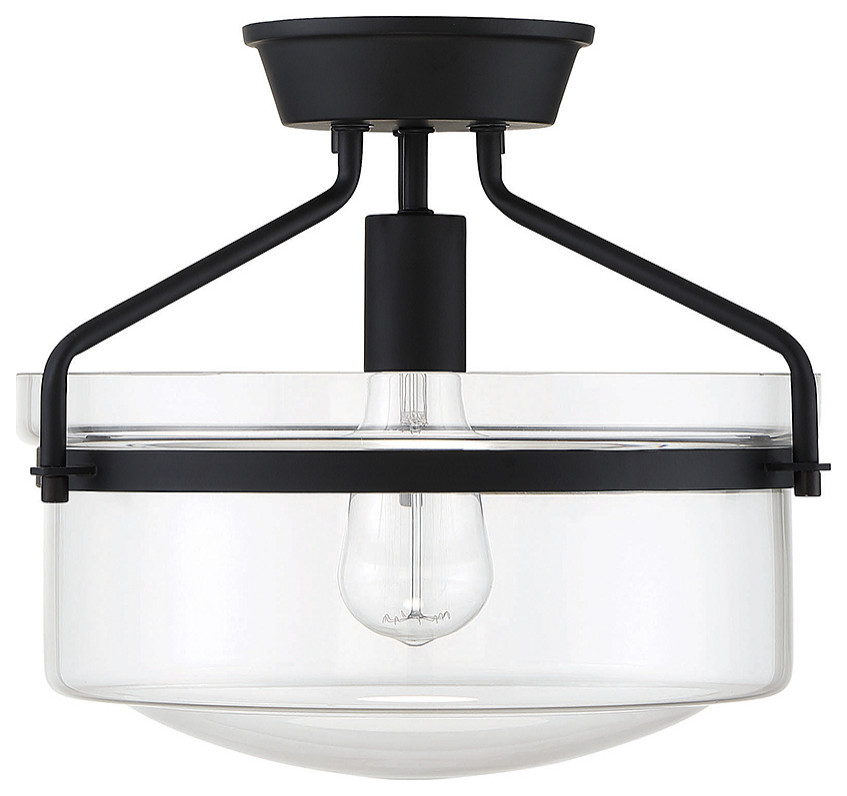 1-Light Ceiling Light, Matte Black - Transitional - Flush-mount Ceiling ...