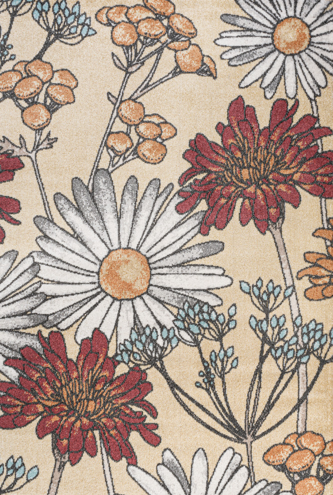Dizi Modern Botanical Wildflower Area Rug, 3x5 - Farmhouse - Area Rugs ...