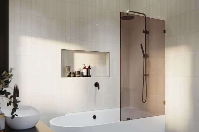 Bathtub Single Fixed Panels - Contemporary - Shower Doors - by Glass ...
