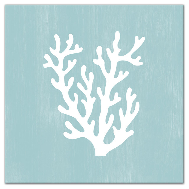 Light Blue Coral Wall Art Set Separates - Beach Style - Prints And ...