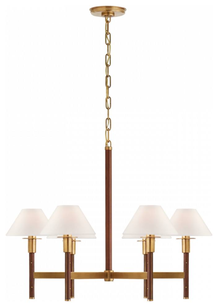 Radford Natural Brass and Natural Rift Oak Chandelier - Modern ...