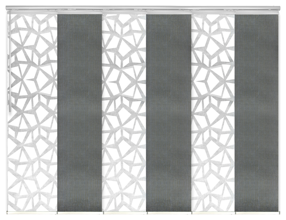 Scattered-Stormy 6-Panel Track Extendable Vertical Blinds 70-130"x94 ...