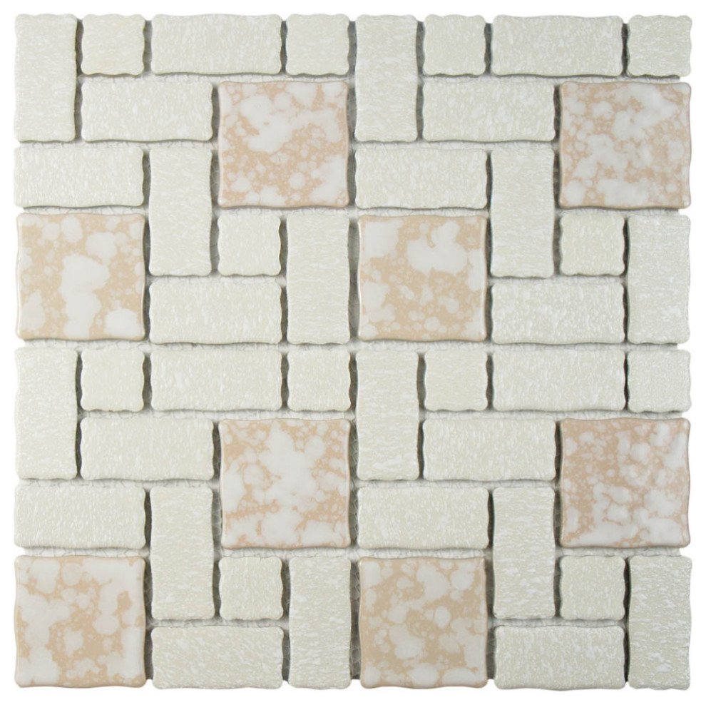 Academy Porcelain Mosaic Floor and Wall Tile, Bone, Sample ...