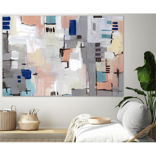 Giant Art 84x54 Intertwining Grid I Fine Art Giant Canvas Print in ...