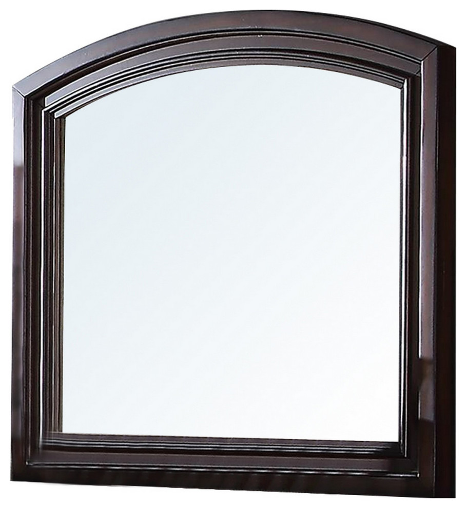 Benzara BM232902 Wooden Mirror With Raised Frame and Molded Details ...
