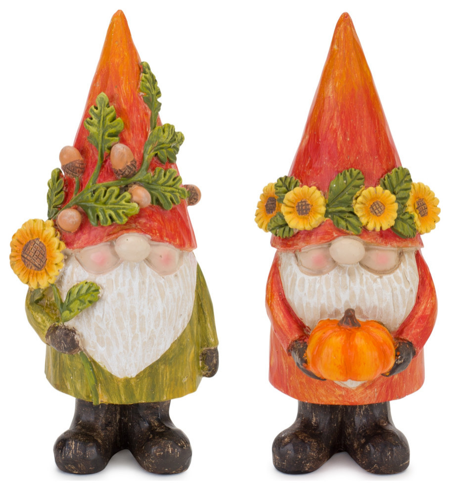Fall Gnome Figurine, 4-Piece Set - Traditional - Holiday Accents And ...