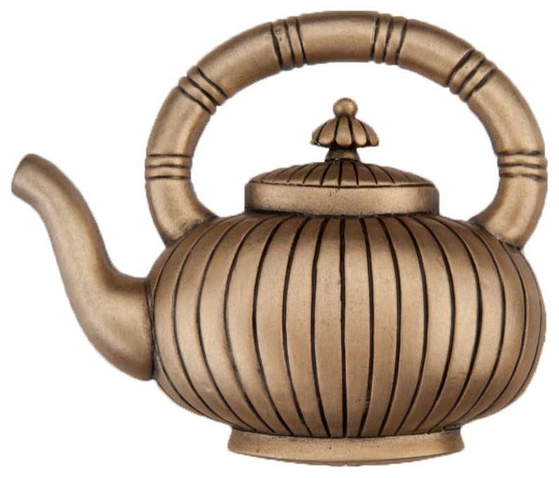 Teapot Cabinet Knob, Museum Gold - Traditional - Cabinet And Drawer ...