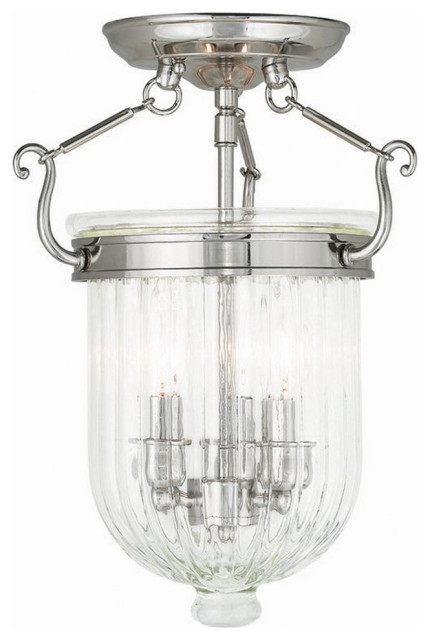 Sussex Dene 3-Light Semi-Flush Mount, Traditional Style 10x14 ...