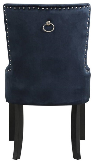 ACME Varian II Velvet Tufted Side Chair with Nail-head Trim in Black ...