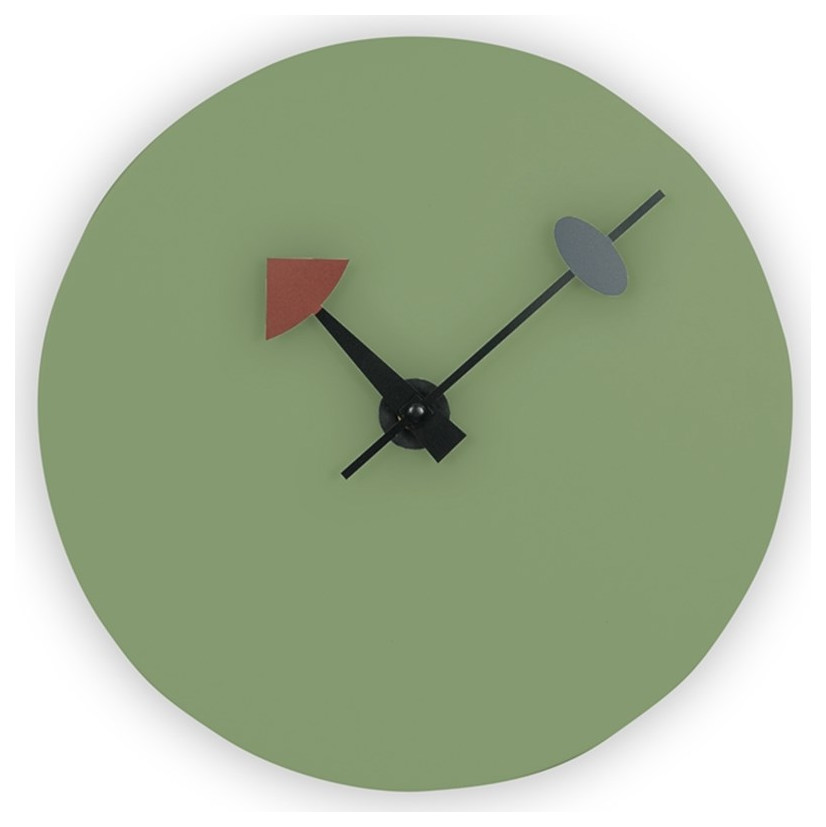 LeisureMod Manchester Classy Wood Round Silent Wall Clock in Mint Green ...