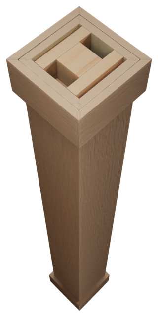 Rough Sawn Endurathane Faux Wood Square Column Wrap, 10"W x 5'H ...