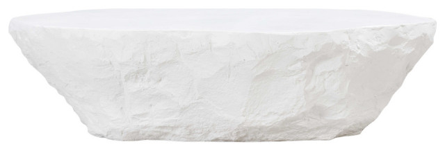 Rock Coffee Table, Modern Concrete Cocktail Table 56" - Contemporary ...