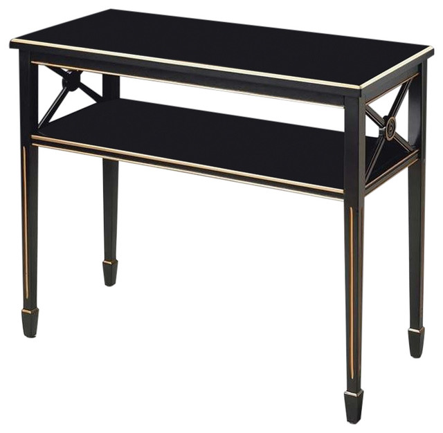 Butler Console Table, Brilliant Black - Traditional - Console Tables ...