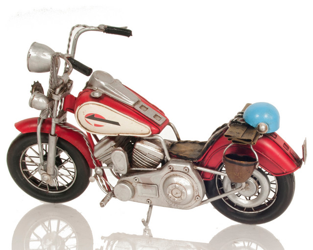 RED HARLEY-DAVIDSON MOTORCYCLE METAL HANDMADE scale model Motorcycle ...