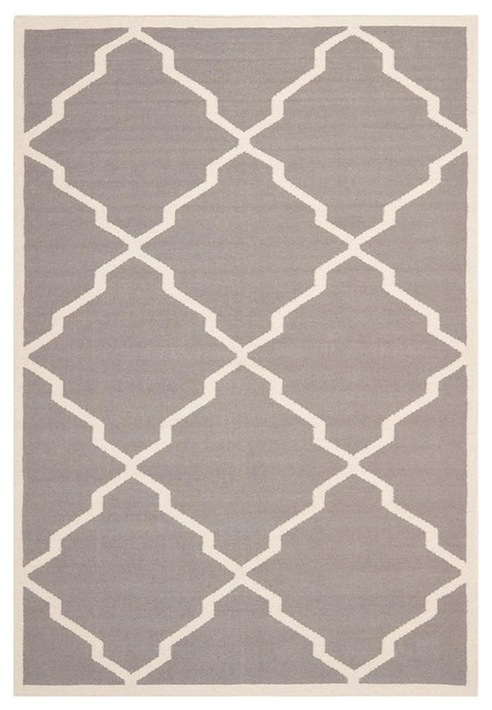 Safavieh Dhurries Dhu567A Gray, Ivory Area Rug, 3'0" x 5'0 ...