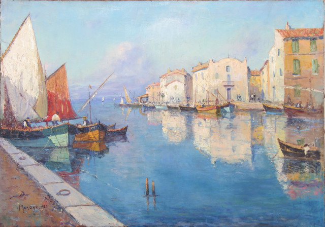 Vincent Manago, French, Fishing Village, Oil Painting - Contemporary ...