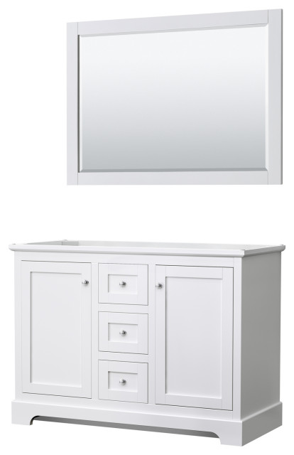 48 Inch Double Bathroom Vanity in White - Transitional - Bathroom ...