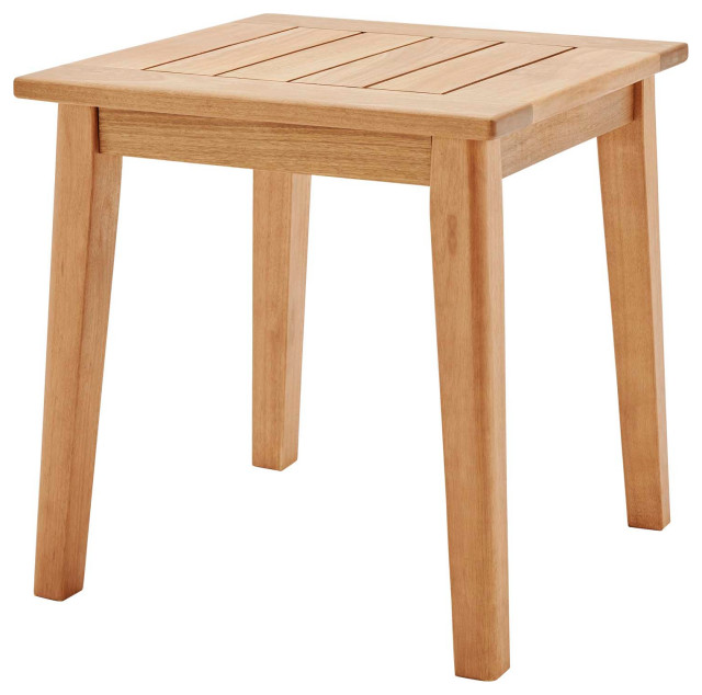 Lounge Side Table, Square, Wood, Brown Natural, Modern, Outdoor Patio ...