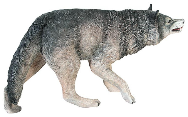 Design Toscano Growling Gray Wolf Statue - Contemporary - Garden ...