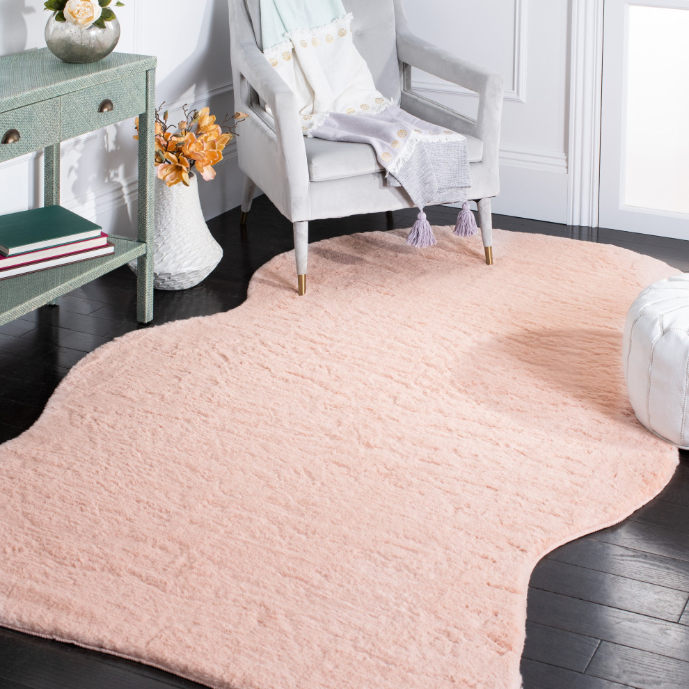 Safavieh Faux Sheep Skin Fss515U Solid Color, Shag Rug, Light Pink, 8 ...