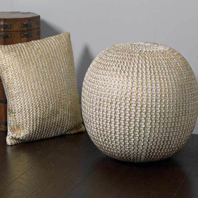 Bone Gold Pouf - Scandinavian - Floor Pillows And Poufs - by LR Home ...