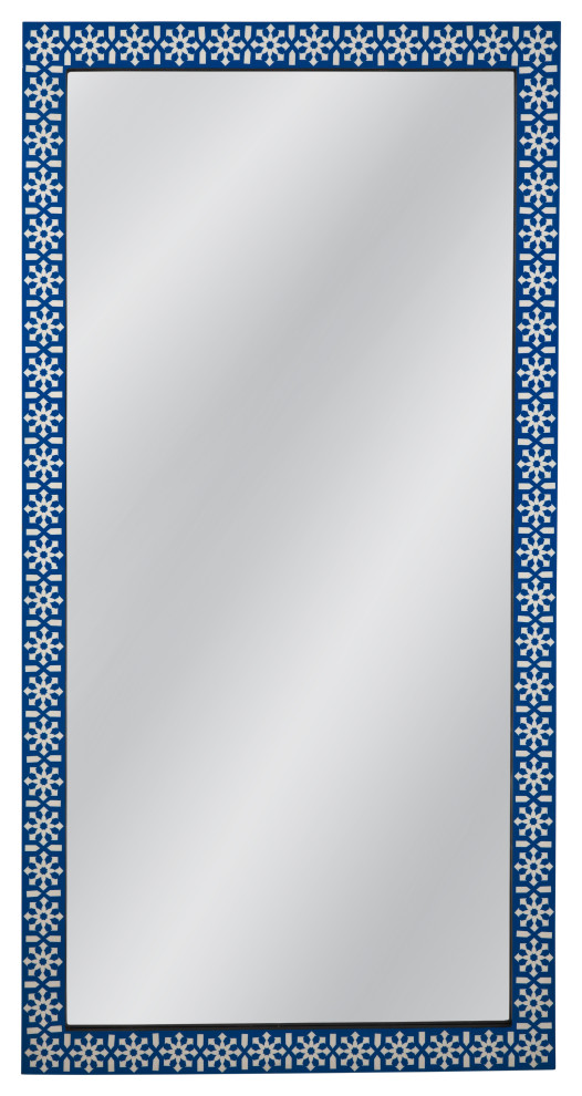 Blue & Ivory Bone Inlay Floor Mirror - Floor Mirrors - by Sideboards ...