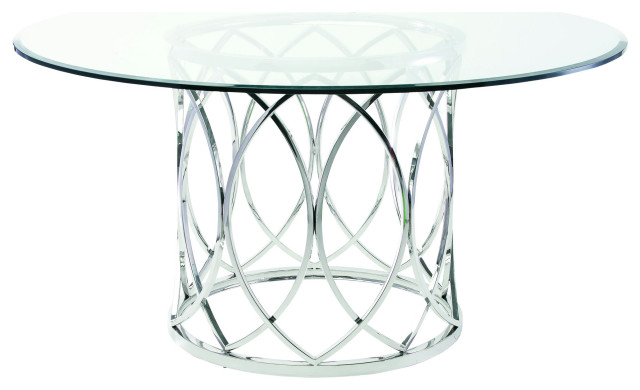 Juliette Silver Metal Dining Table - Contemporary - Dining Tables - by ...