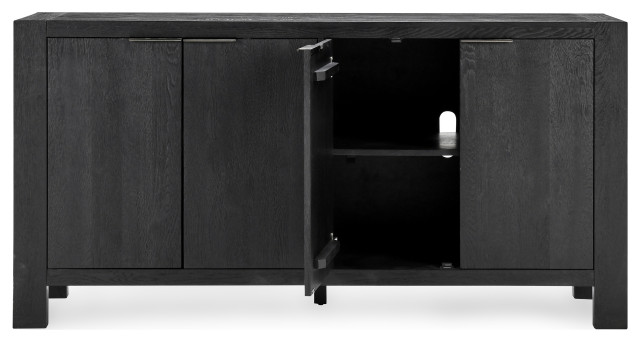 Parsons Four Door Sideboard, Black - Transitional - Buffets And Sideboards - by Kosas | Houzz