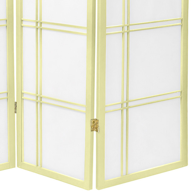Modern Classic Room Room Divider, Off White Frame & Rice Paper Screen ...