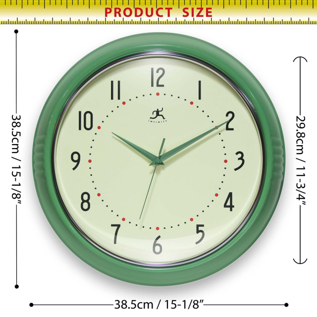 15 Inch Round Retro Wall Clock - Contemporary - Wall Clocks - by ...