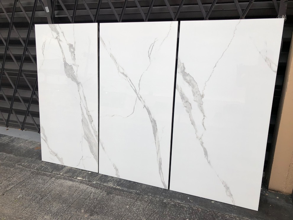 Statuario Royale 12x48 Floor Tile - Contemporary - Miami - by Mosaic ...