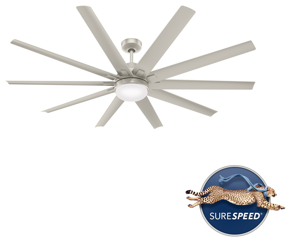 Hunter 72" Overton Damp Rated Ceiling Fan With LED Light, 72 ...