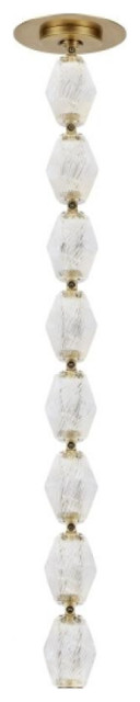 Collier Ceiling Pendant, 1-Light, LED, Natural Brass, 26.2"H ...