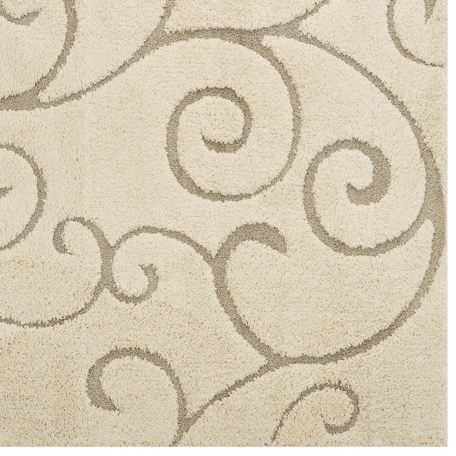 Jubilant Burgeon Scrolling Vine 5x8 Shag Area Rug - Transitional - Area ...