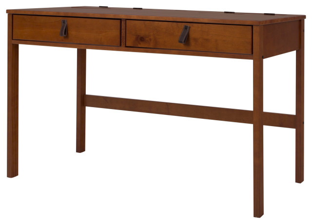Memomad Bali Home Office Solid Wood Desk with Drawers (Caramel ...
