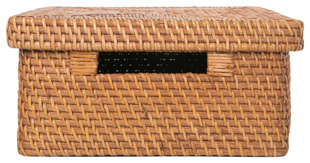 Loma Rattan Storage Box and Shelf Storage Basket - Tropical - Storage ...