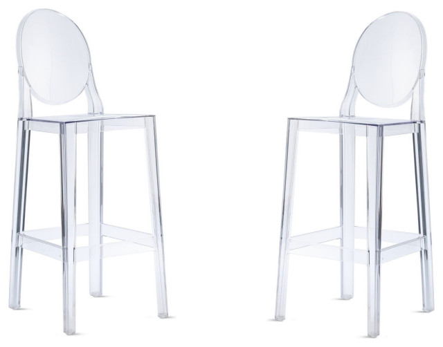 Ghost stool Clear, Set of 2 - Contemporary - Outdoor Bar Stools And ...