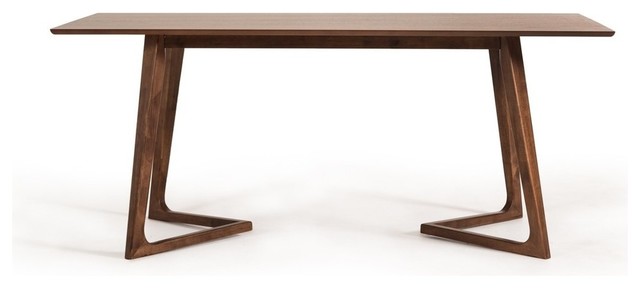 Modrest Jett Contemporary Walnut Dining Table - Midcentury - Dining Tables - by VirVentures | Houzz