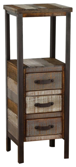 Gallerie Decor Soho Farmhouse Solid Wood/Iron Tower Table in Beige ...