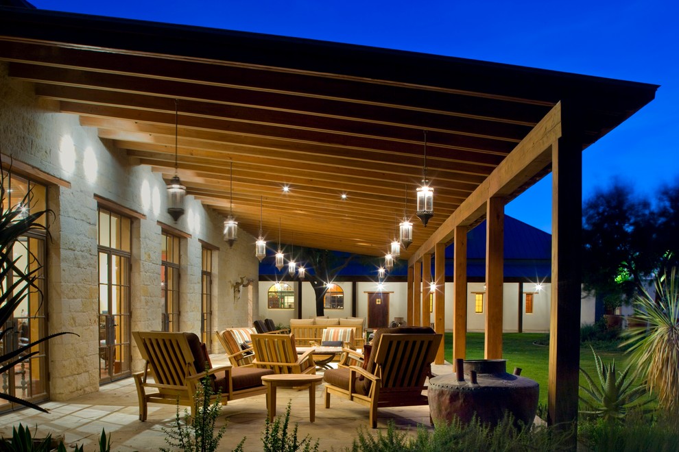 Rustic Hacienda Style Texas Ranch - Southwestern - Porch - Houston - by ...