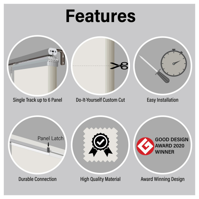 Navajo White-Raisa 3-Panel Track Extendable Vertical Blinds 36-66"x94 ...