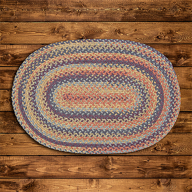 Rustica Floral Burst 2'x6', Runner Oval Rug, Braided - Contemporary ...