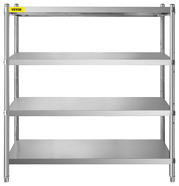 VEVOR Stainless Steel Shelving Adjustable Storage Shelf 4-Tier Storage ...