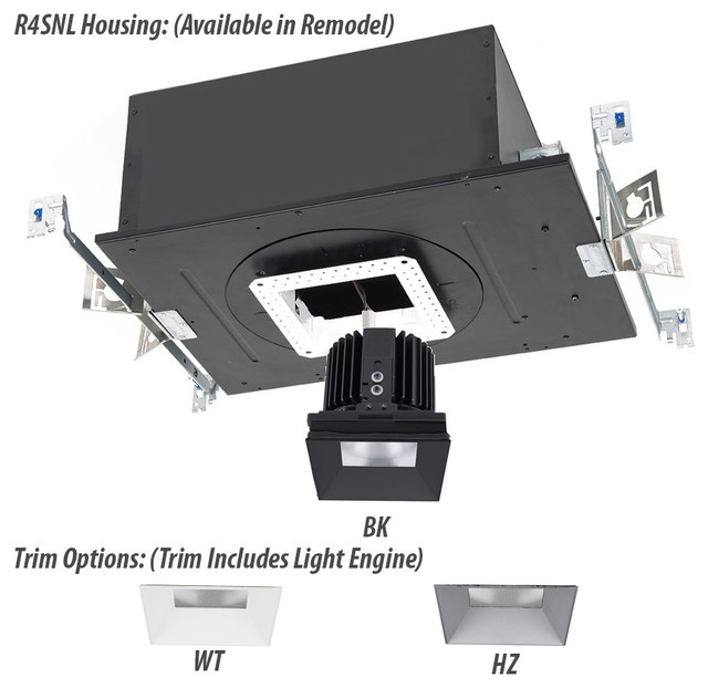 Volta 4.5" LED Square Shallow Regressed, Wide Flood 60 3000K Soft White ...