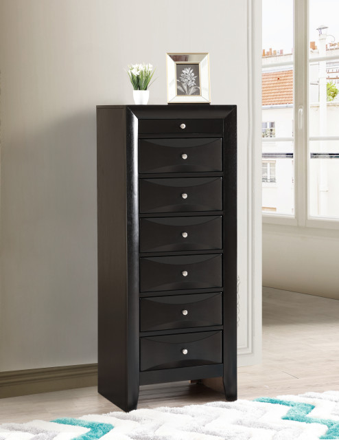 7-Drawer Lingerie Chest, Black - Transitional - Dressers - by Glory ...